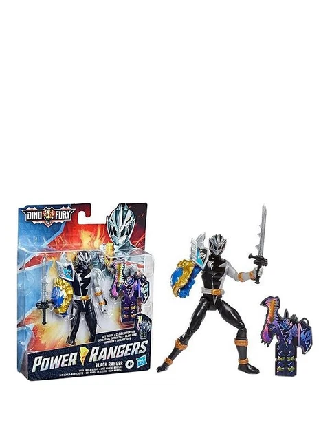 POWER RANGERS DINO Fury Black Ranger with Shield Sleeve 6-Inch Action ...