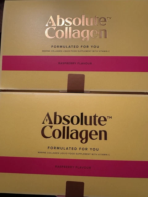 ABSOLUTE COLLAGEN RASPBERRY Flavour Marine Collagen 2 Boxes-28 sachets ...