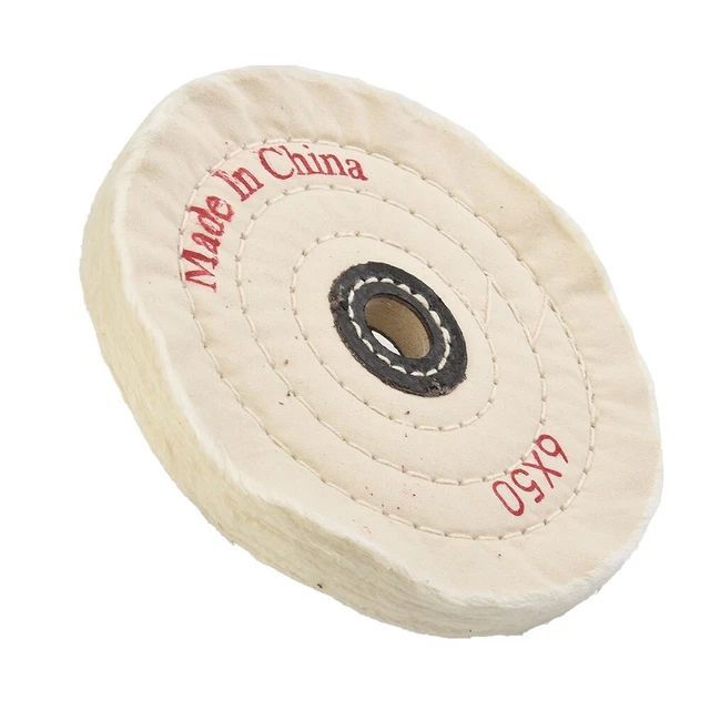 6 CLOTH BUFFING Polishing Wheel 150*15mm Buffer Polish Grinder White ...