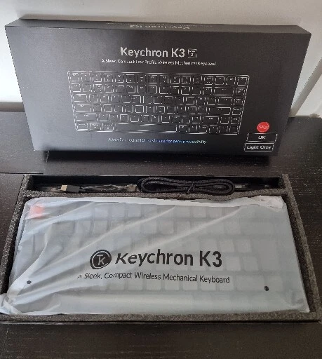 KEYCHRON K3 ULTRASLIM White Backlit Wireless Mechanical Keyboard Brown ...