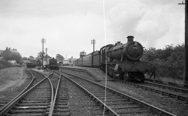 6X9CM NEGATIVE BR/GWR 49xx HALL Steam Loco 5926 Luxulyan Stn Newquay ...