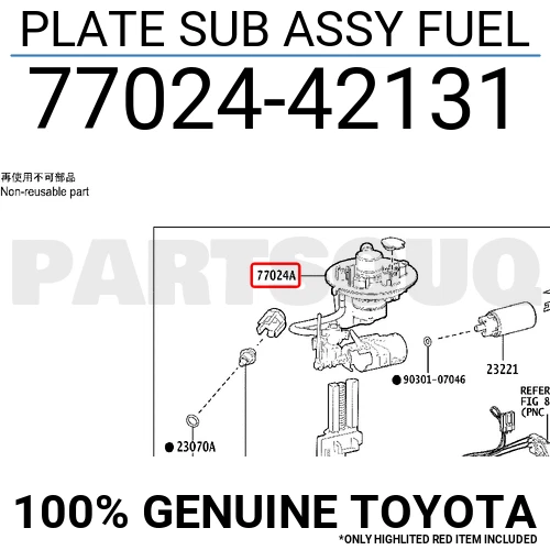 7702442131 GENUINE TOYOTA PLATE SUB ASSY FUEL 77024-42131 EUR 168,71 ...