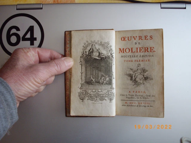 1768 MOLIIERE LES OEUVRES DE MOLIERE -ILLUSTRÉ de GRAVURES EUR 300,00 ...