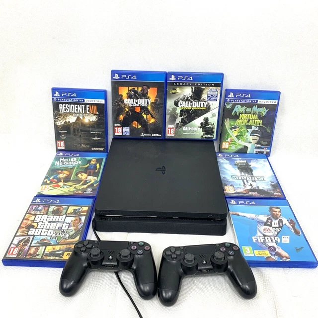 SONY PLAYSTATION 4 PS4 Model CUH-2216A Black 500GB W Controllers + 8 ...