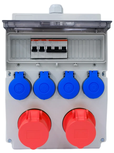 BAUSTROMVERTEILER WANDVERTEILER ABB Fi LS Schalter Cee 16A 32A 230V ...