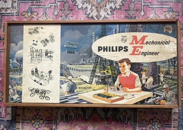 VINTAGE PHILIPS MECHANICAL Engineer Construction Play Set 1960s Toy $44 ...
