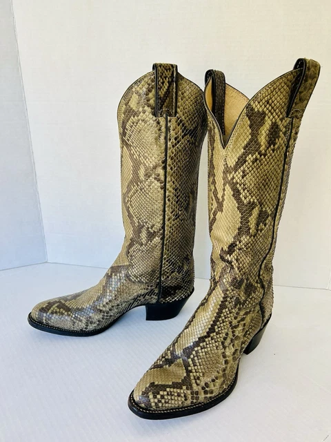 VINTAGE JUSTIN FULL Python Cowboy Boots CUSTOM MADE, RARE - Size 5.5B ...
