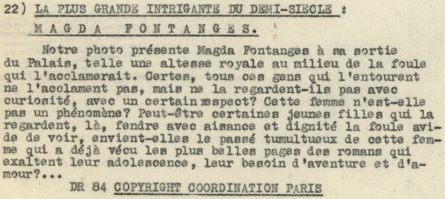 MAGDA FONTANGES, ACTRICE et journaliste. Maîtresse Mussolini ...