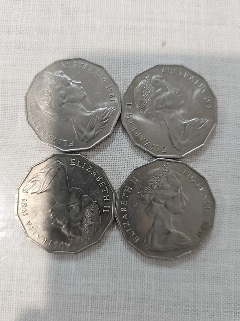 1981 AUSTRALIAN CHARLES & Diana 50 Cent Coin X4 $4.50 - PicClick AU