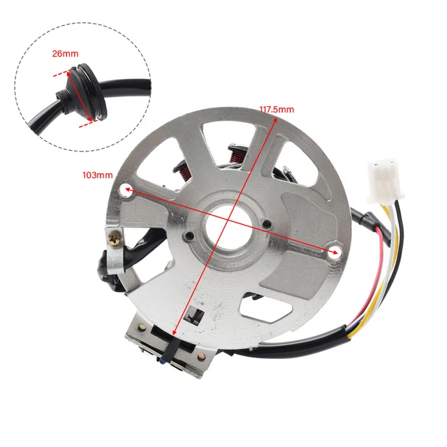 MAGNETO ALTERNATOR STATOR Coil For Yamaha Jog 50CC 90CC 2 Stroke Engine ...