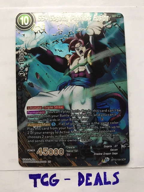 SS4 GOGETA, PEERLESS Fusion - SCR BT10-154 - Dragonball Super Card Game ...