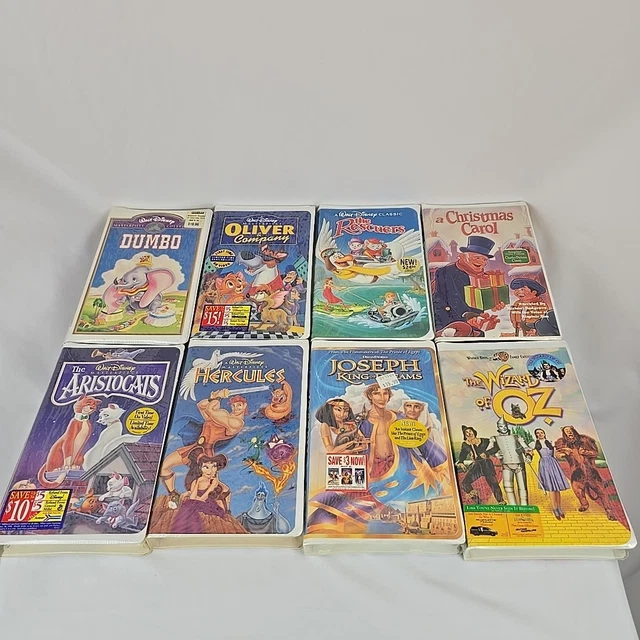 CHILDRENS VHS MOVIE Lot of 8 Disney Dumbo Aristocats Hercules Wizard of ...