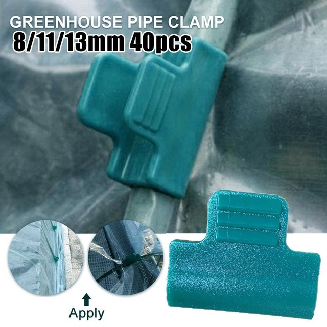 40 PACK GREENHOUSE Plant Stakes Clamps for Tarpaulins Films Nets and ...