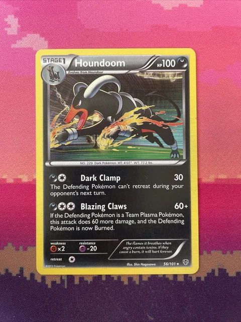 CARTE POKÉMON HOUNDOOM Plasma Blast Holo Rare 56/101 presque comme neuf EUR 6,66 - PicClick FR