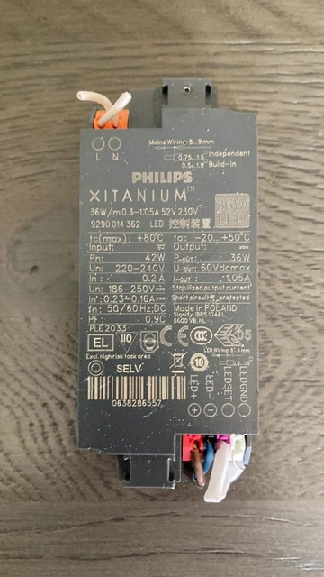 PHILIPS XITANIUM LED Driver 36W 0.12-0.4A 115V 230V 929001486006 £12.00 ...