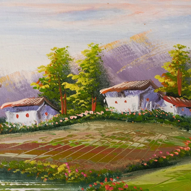 ORIGINAL ÖLGEMÄLDE AUF Leinwand inkl. Rahmen | Flusslandschaft/Berge | Signiert EUR 140,00 ...