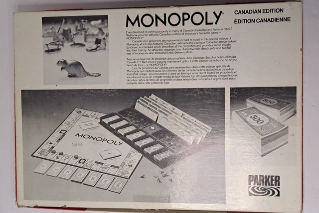 MONOPOLY CANADIAN EDITION Vintage 1982 Board Game English French $60.00 ...