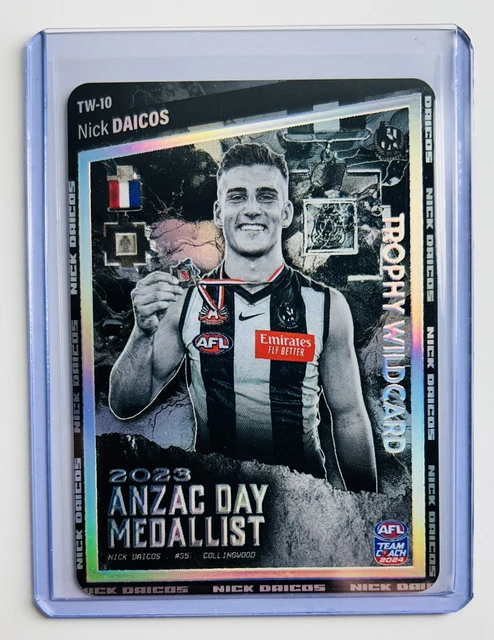 2024 AFL TEAMCOACH Trophy Wildcard Nick Daicos Silver Anzac Day Medal ...