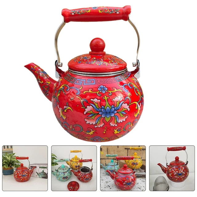 ENAMEL TEA KETTLE Thick Coffee Pot Flower Tea Pot thick coffee pot £44. ...