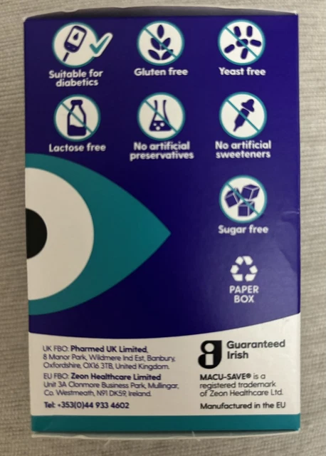 MACUSAVE EYE SUPPLEMENT - 90 Capsule £15.20 - PicClick UK