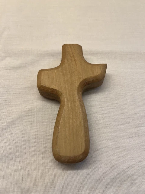 HANDHELD SIMPLE WOODEN Catholic / Christian Cross - Portable Prayer ...