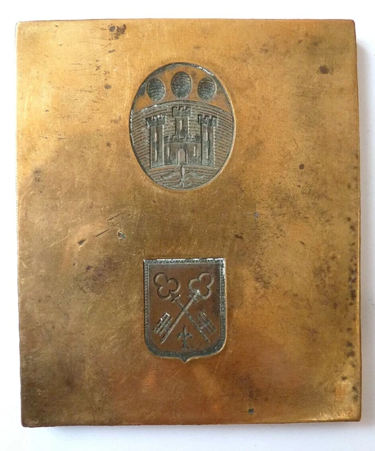 19TH CENTURY BRONZE Stamp Seal Matrix Coat of Arms Coat Seal Seal Key £ ...