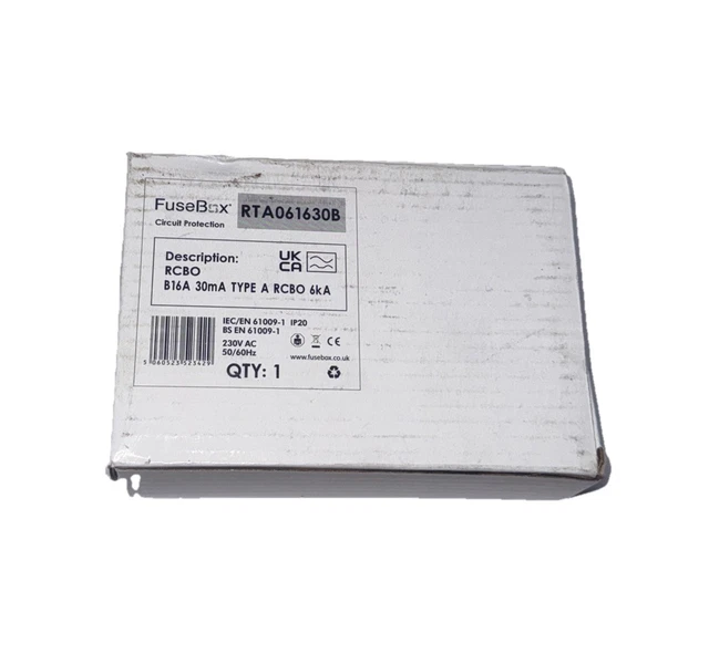 FUSEBOX 16A B Curve, Type A Rcbo - Rta061630B £16.00 - PicClick UK