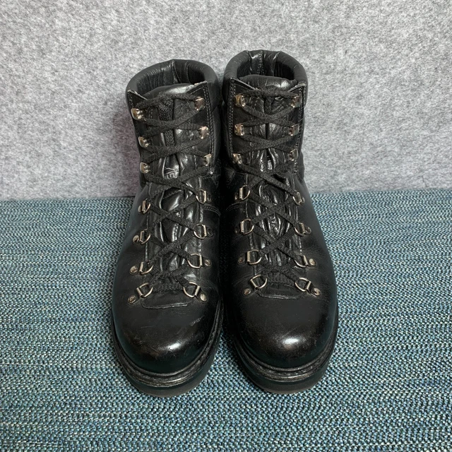 VTG DEWALD CURLING Boots Mens Ice Stock Sport NonSlip Black Leather UK ...