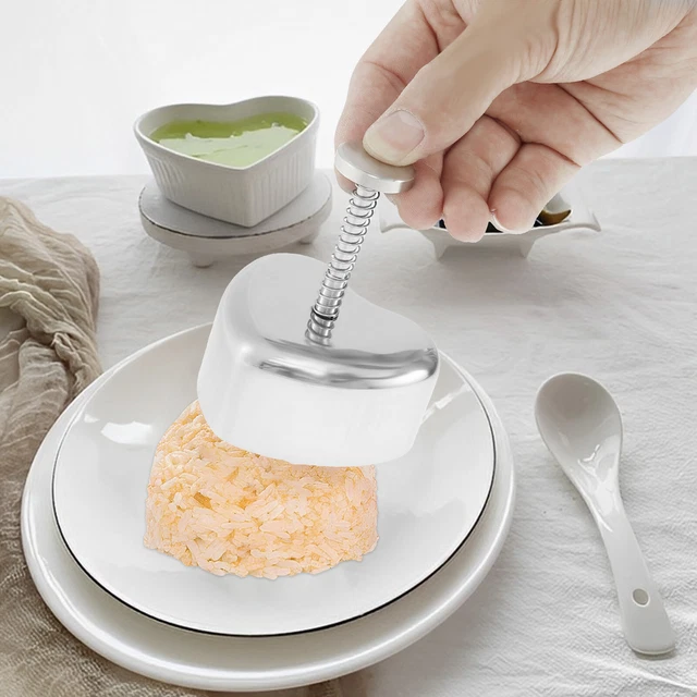 HEART SHAPED ONIGIRI Mold Stainless Steel Rice Ball Mold Non-Stick ...