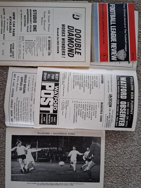 3 WATFORD AWAY football programmes 1963/65/67 Gillingham/Middlesbrough ...