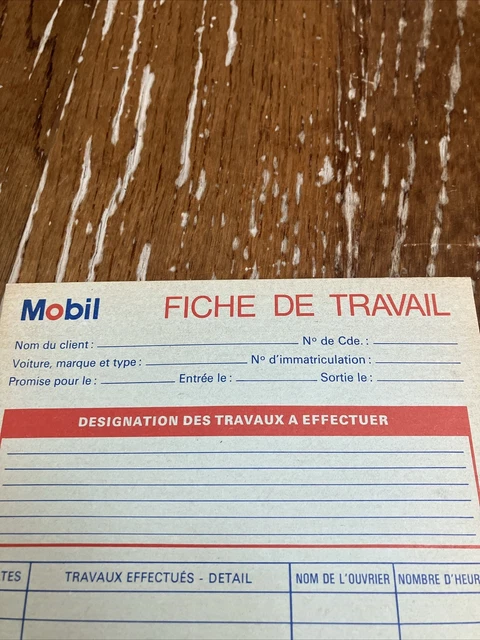 ANCIENNE FICHE TRAVAIL Garage Mobil Automobile Vierge Années 60 16/24cm ...
