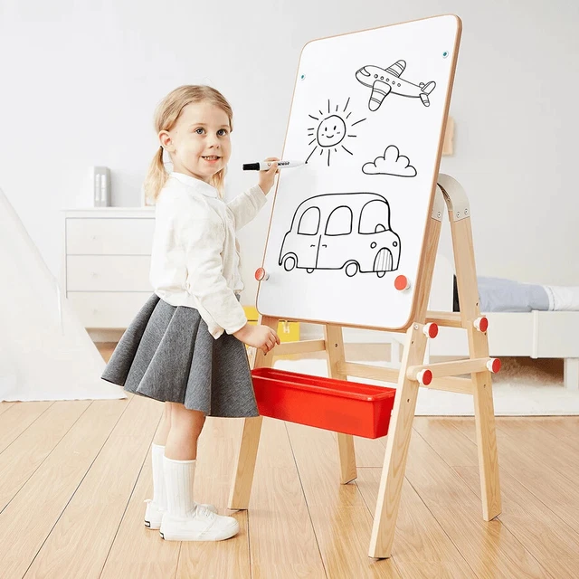 TABLEAU DE DESSIN enfant 2en1 bois jeu ludique amusant pour petit EUR ...
