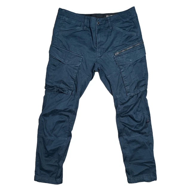 G-STAR RAW ROVIC Zip 3D Tapered Navy Blue Regular Slim Fit Cargo Pants ...