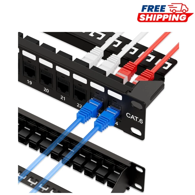 HIGH-SPEED CAT6 PATCH Panel 24 Port, Toolless RJ45 Ethernet Solution ...