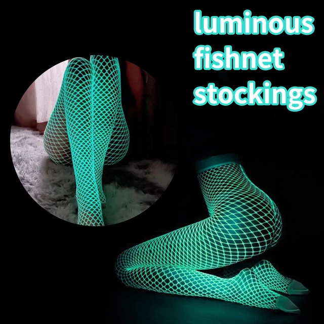 GLOW IN THE Dark Fishnet Stockings Leggings Shining Light Cl GX One ...