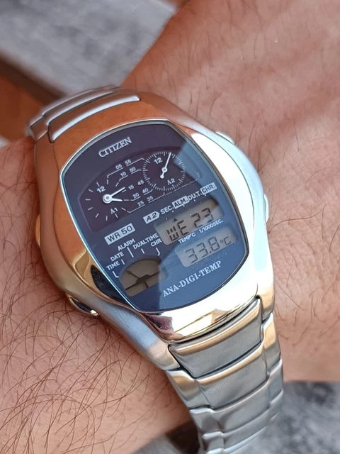 OROLOGIO CITIZEN ANA Digi Temp Vintage 8988 Anni 80/90 Blue Dial EUR ...