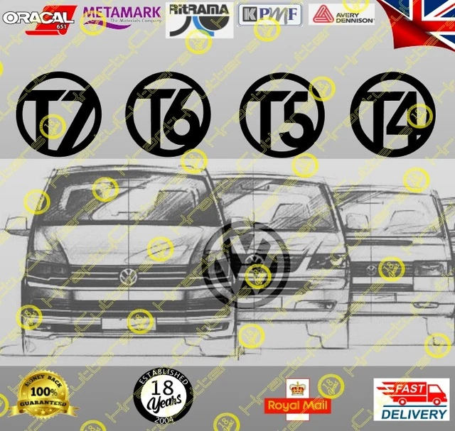 VW TRANSPORTER T4 T5 T5.1 T6 T7 MIRROR STICKERS X2 SPORTLINE DUB KOMBI UK conver £3.25 - PicClick UK